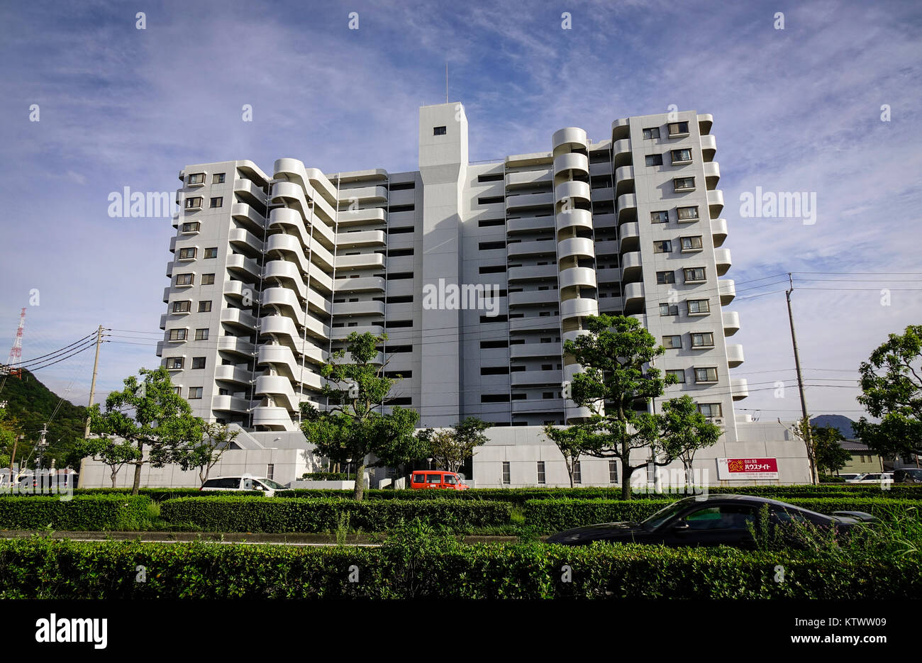 Sakaide, Japan Oct 5, 2017. Modern apartments located at downtown in ...