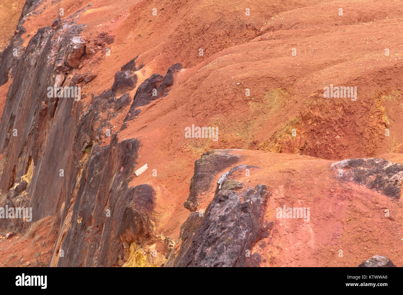 Bauxite mine, raw weathered bauxite sedimentary rock on surface Stock ...