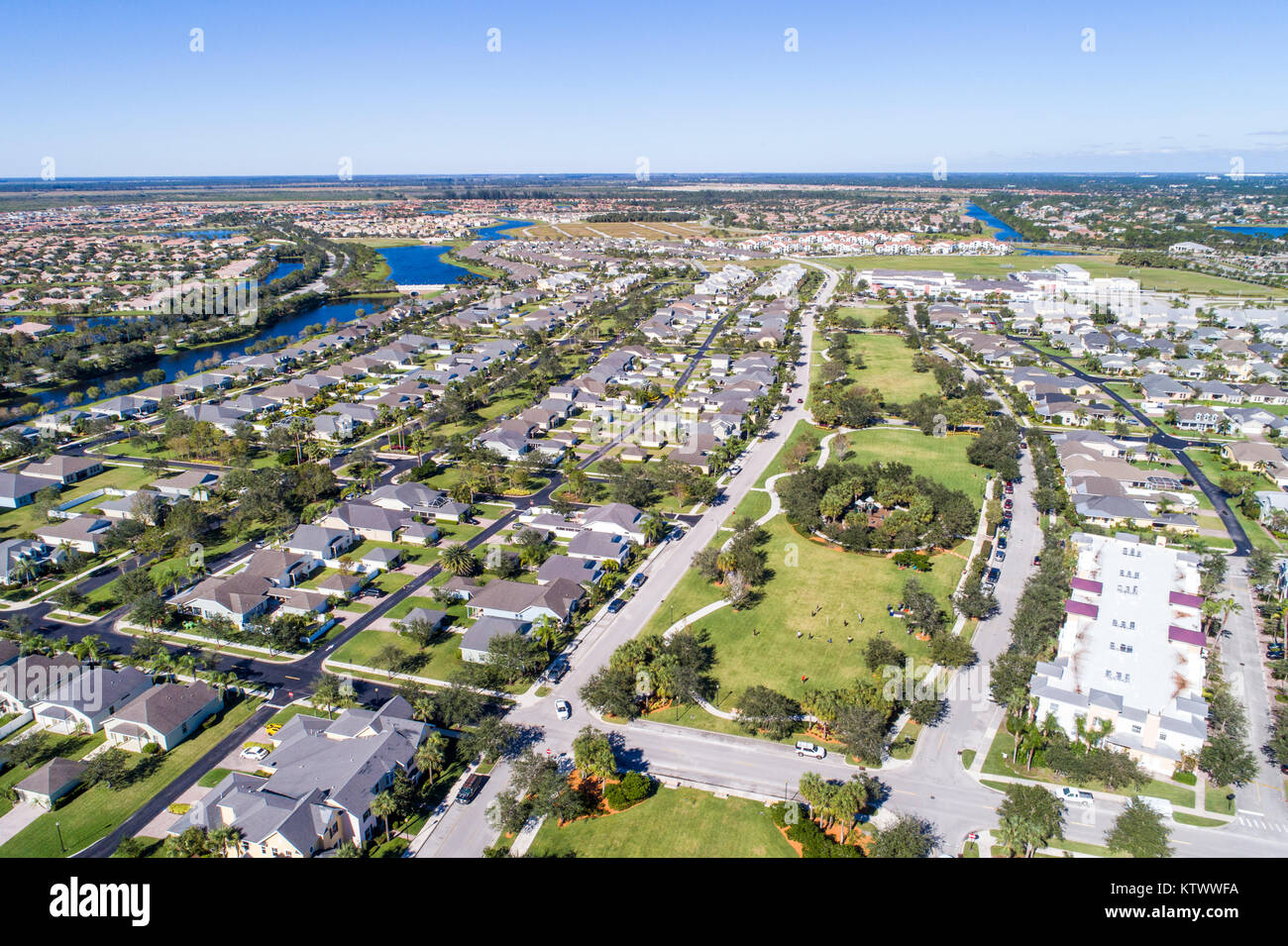 Florida Port St. Saint LucieTradition,planned community,aerial overhead ...