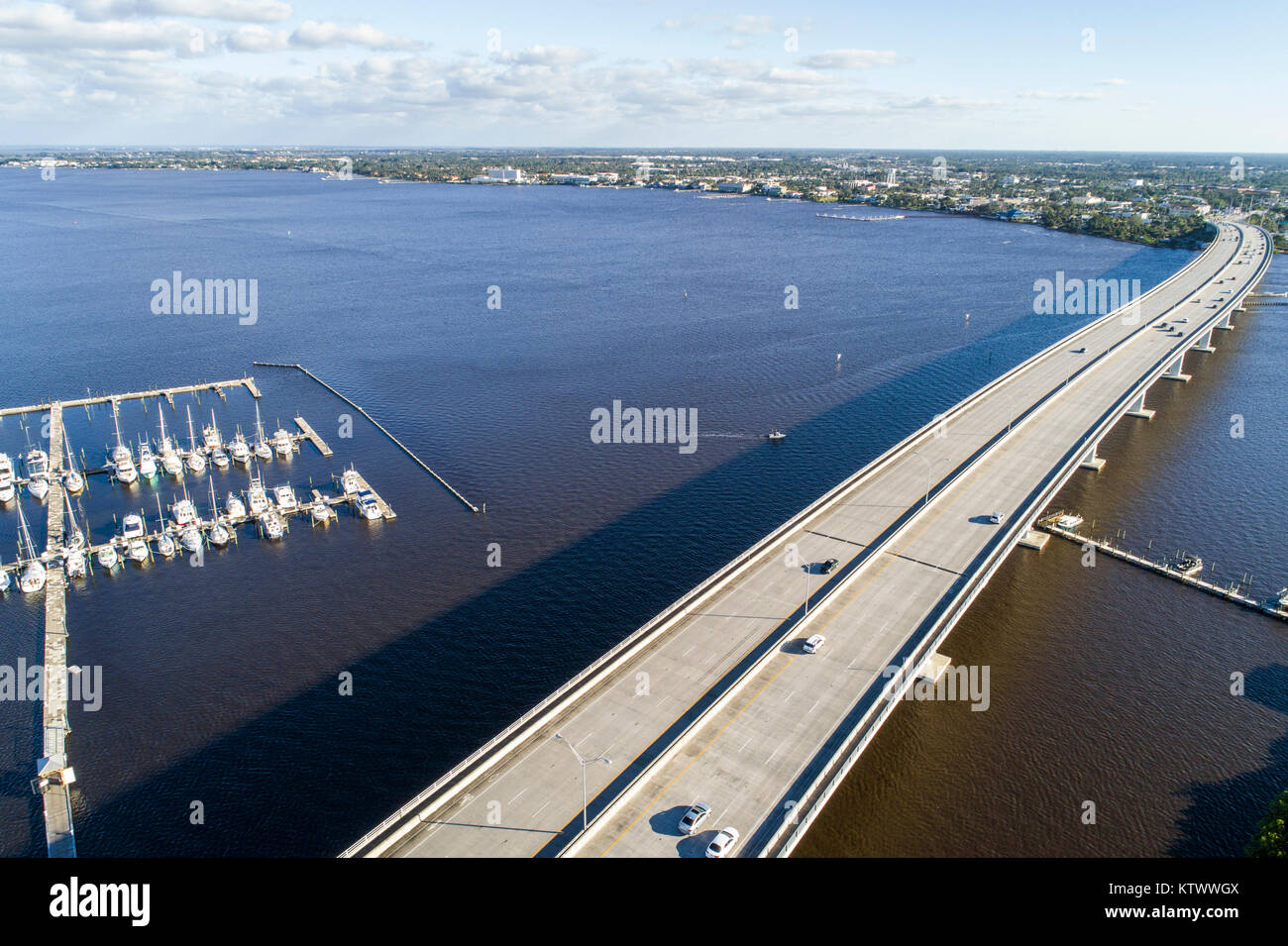 Florida,FL South,Stuart,St. Saint Lucie River water,Highway Route 1 One ...