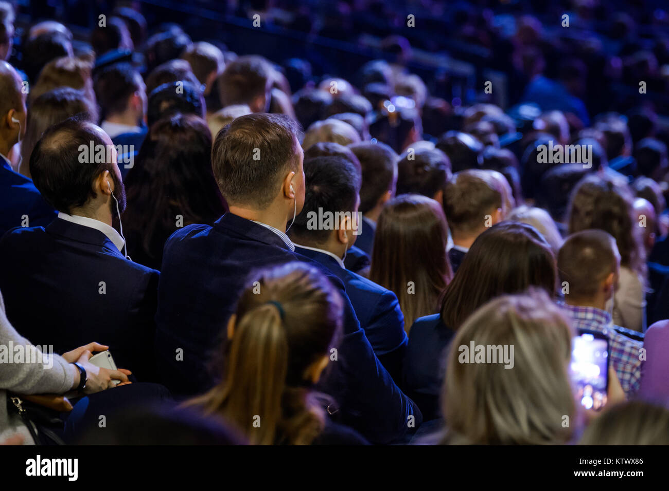 People attend business conference in congress hall Stock Photo - Alamy