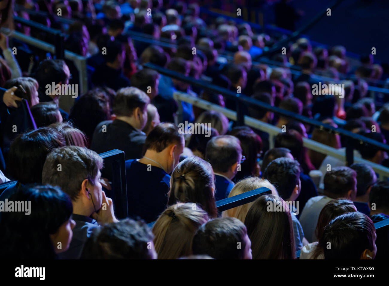 People attend business conference in congress hall Stock Photo - Alamy