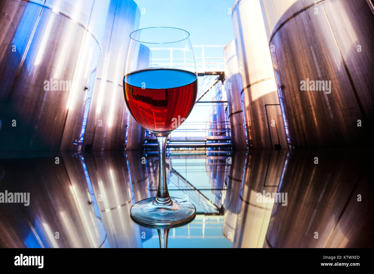 CONCEPT WINE PRODUCTION LARGE MATURATION TANKS RED WINE GLASS CONCEPT ...