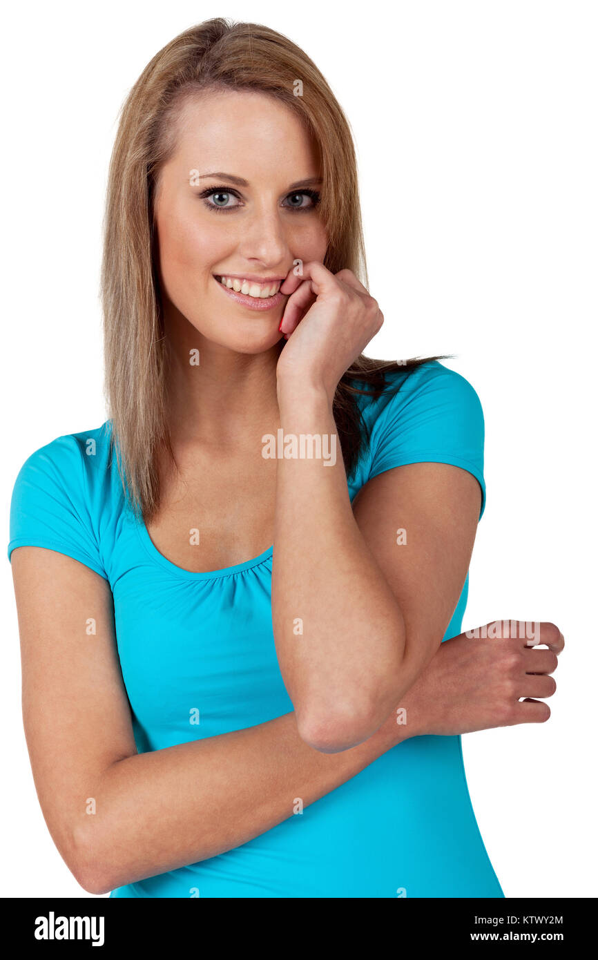 Portrait of a 18-25 years old and gorgeous blonde woman with an ...