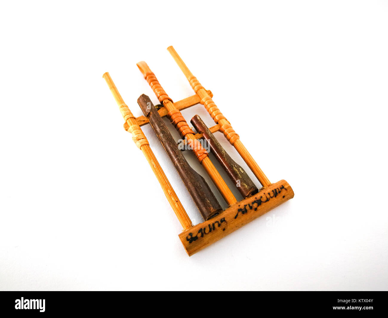 Angklung is a traditional instrument from Indonesia, isolated on white ...