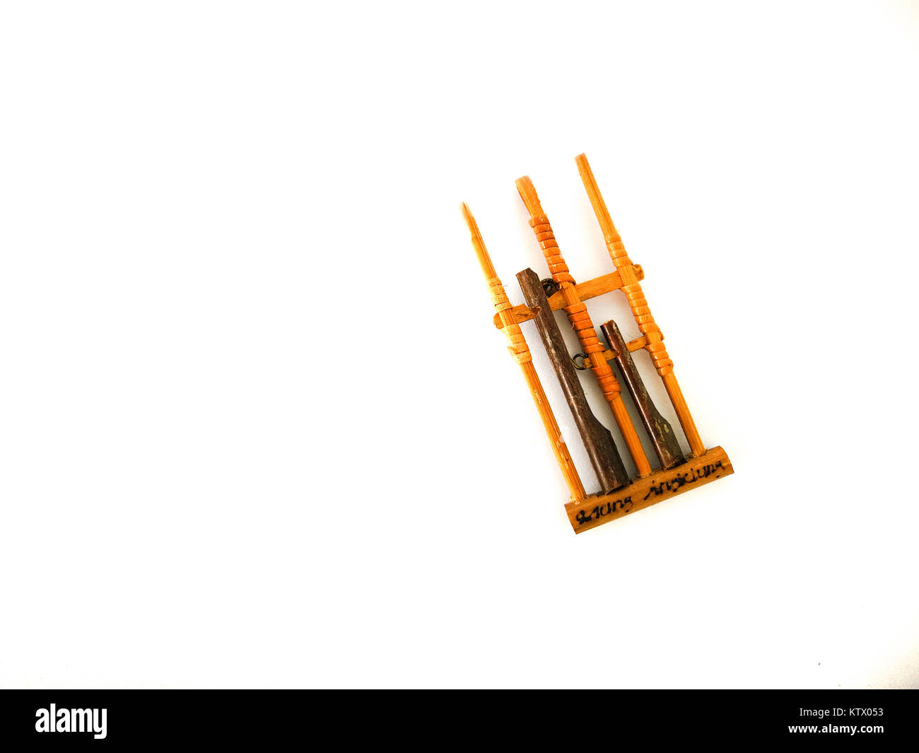 Angklung is a traditional instrument from Indonesia, isolated on white ...