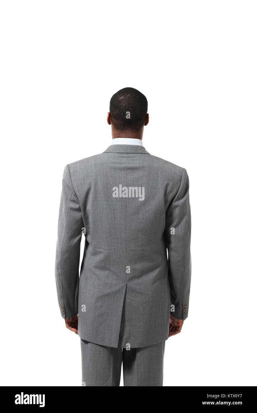 black man wearing suit, back portait Stock Photo - Alamy