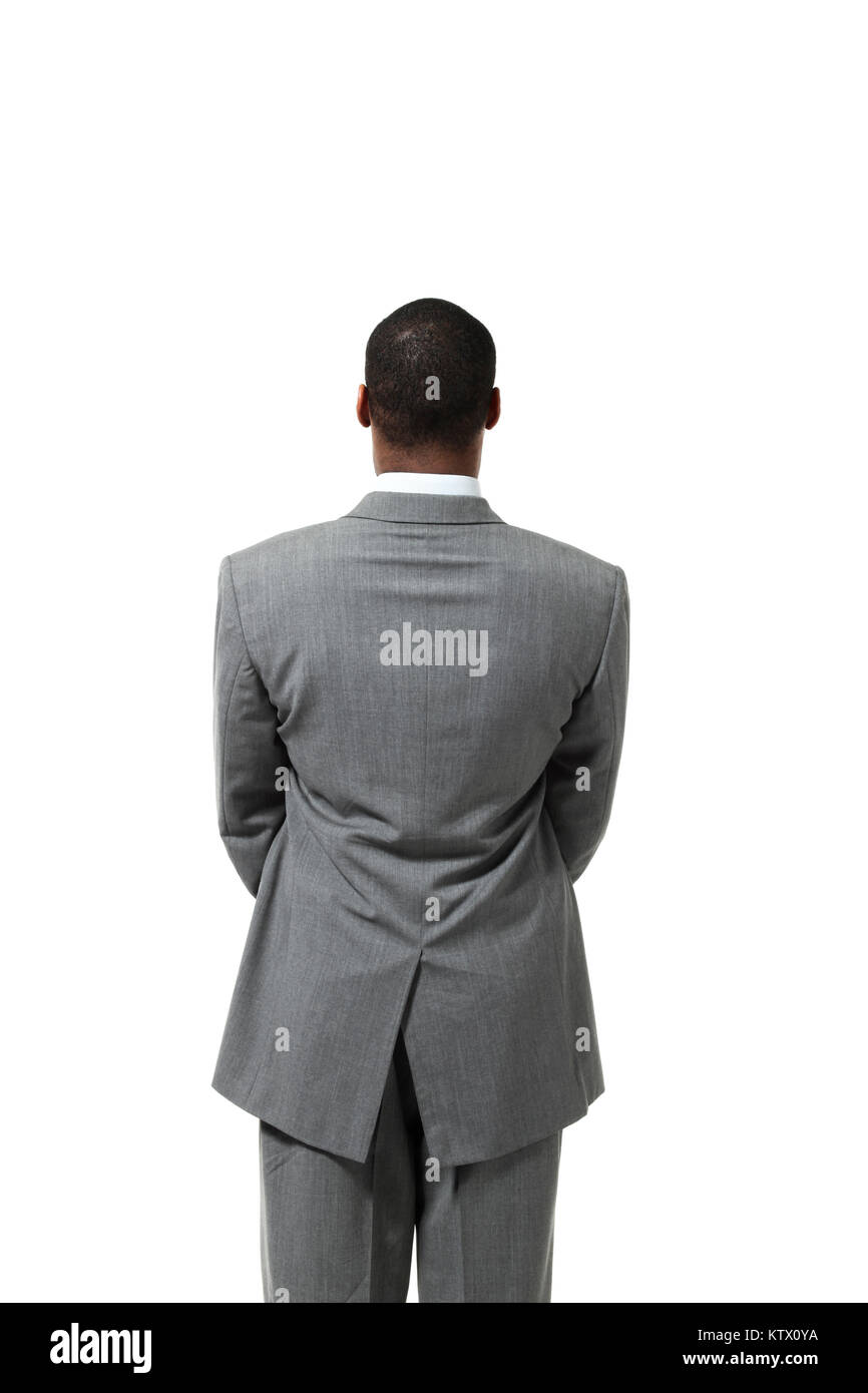 black man wearing suit, back portait Stock Photo - Alamy