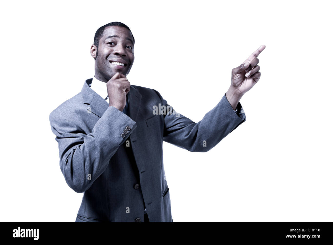 black man indicating Stock Photo - Alamy