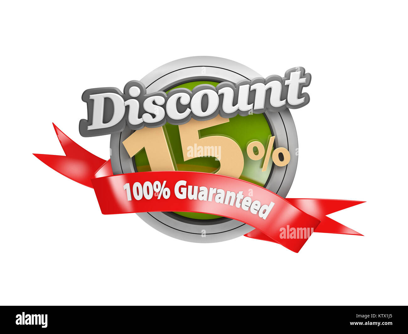 3d Illustration of Sale fifteen percent off isolated white Stock Photo ...