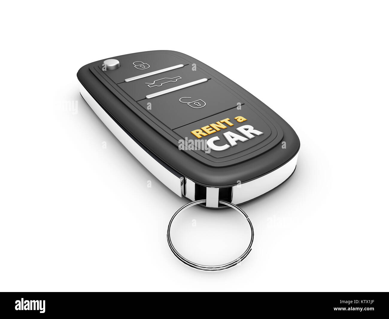 Car keys, concept rent a car, isolated on white, 3d illustration Stock ...