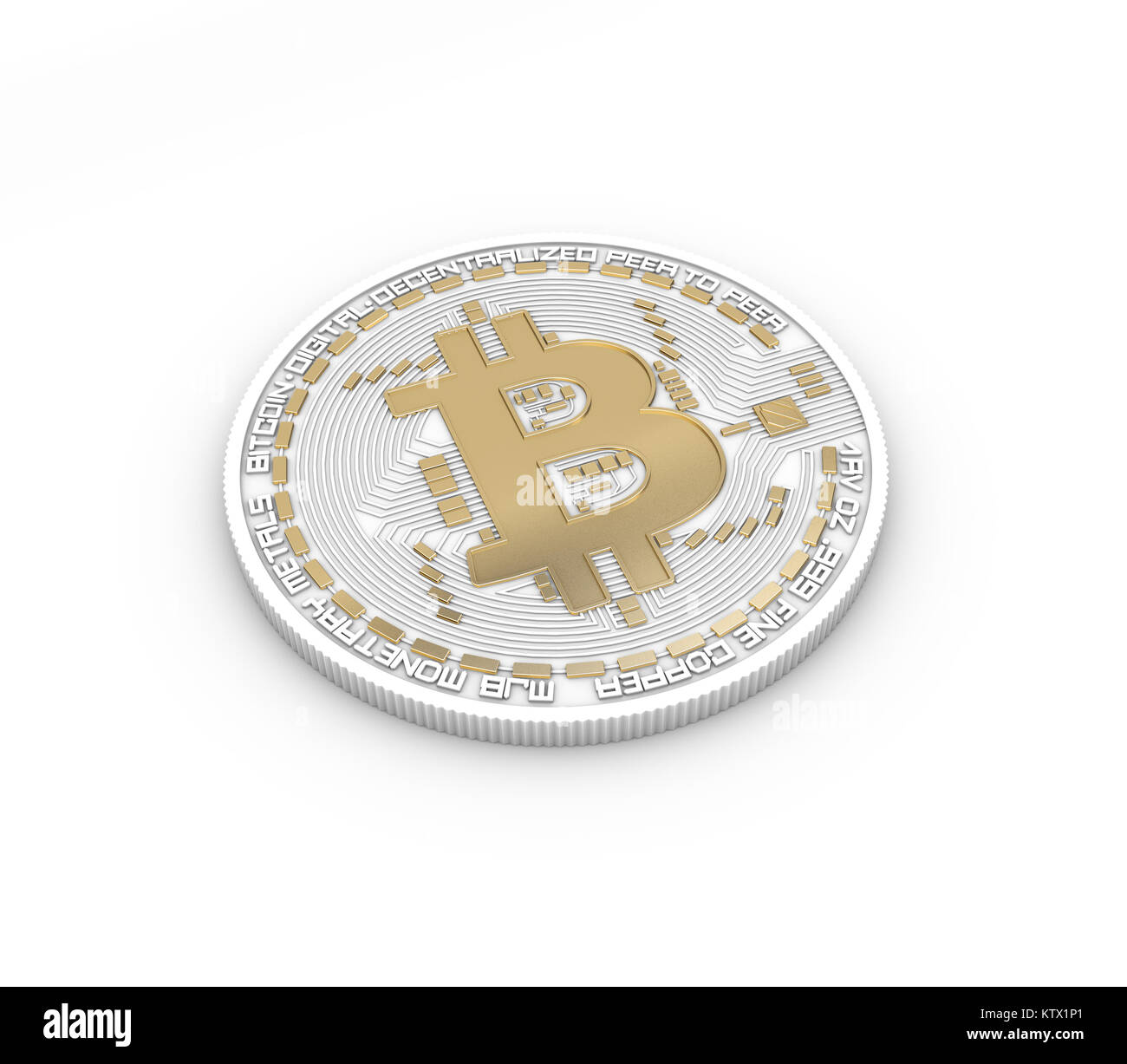 3d illustration of Bitcoin. Physical bit coin. Cryptocurrency. isolated ...