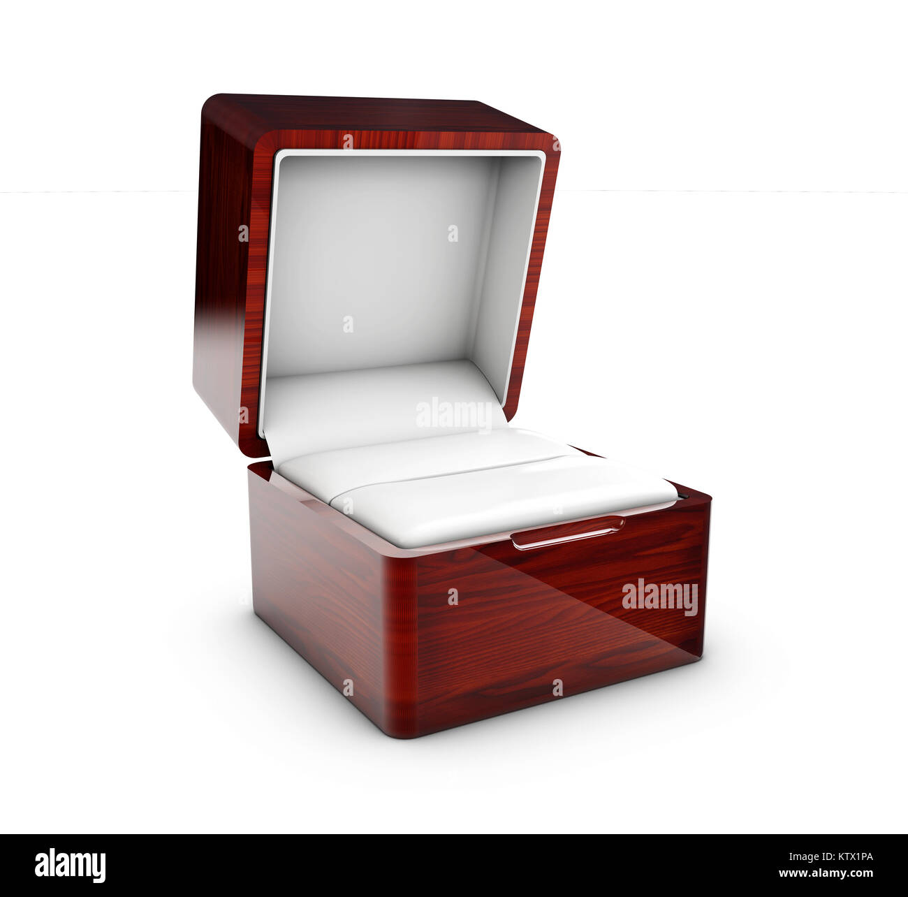 3d Illustration of Opened present box for jewerly on white background ...