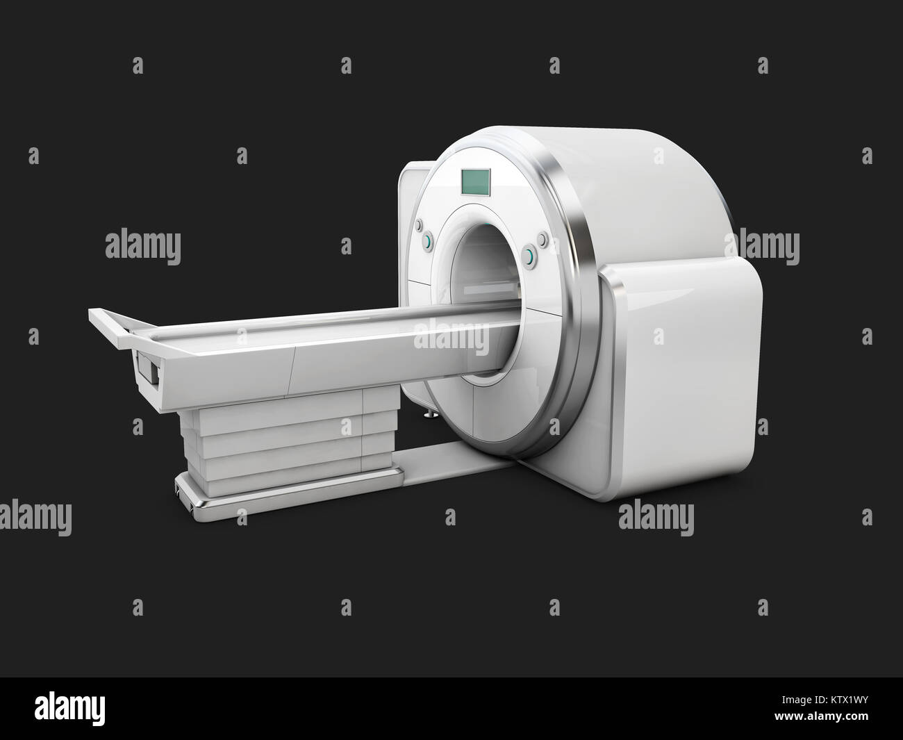 Magnetic Resonance Imaging Machine Isolated on Black Background ...