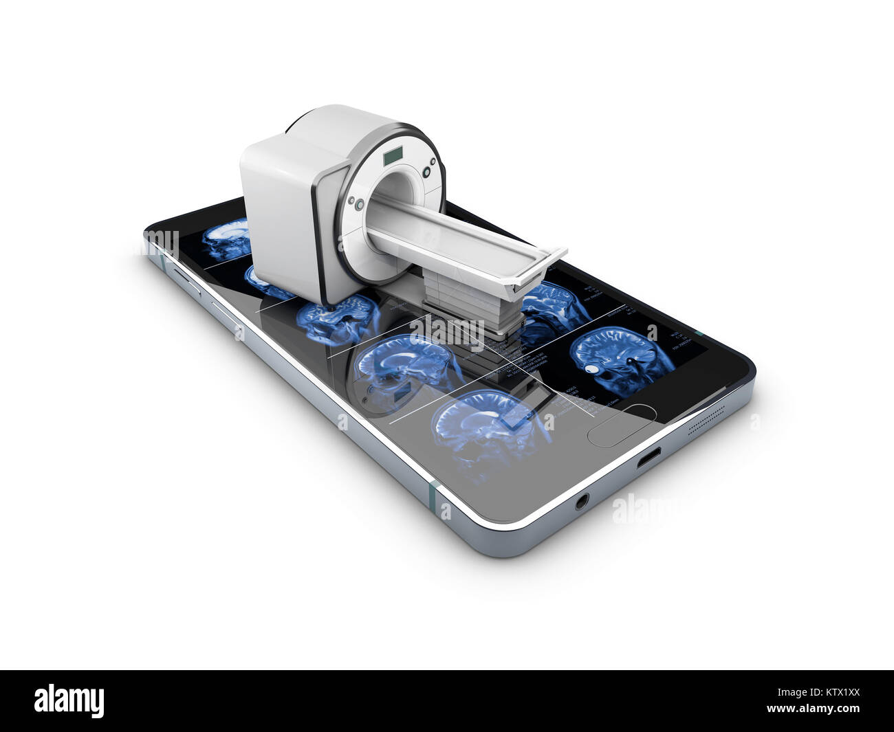 Healthcare concept: Smartphone with MRI on display, 3d Illustration ...