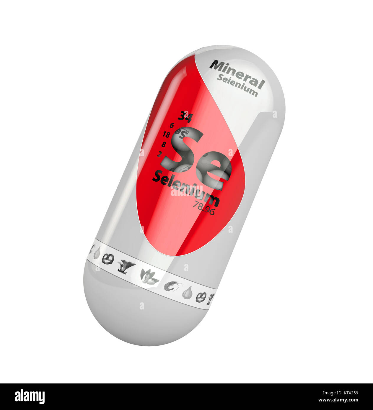 Selenium Se pill. Concept of dietary supplements, 3d Illustration Stock ...