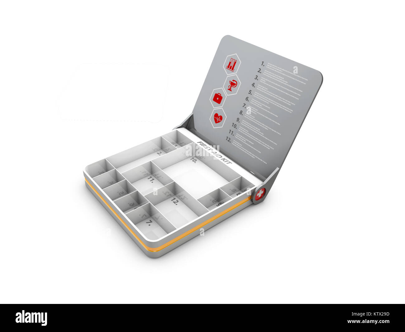 3d Illustration of Open First aid kit box with instruction Stock Photo ...