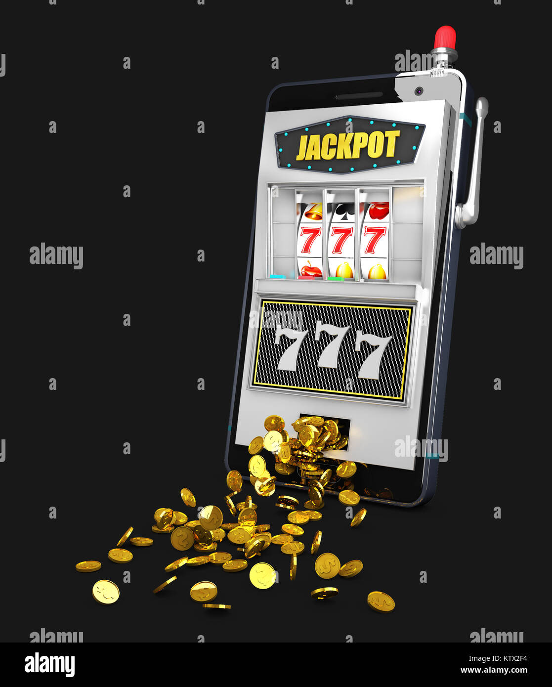 Jackpot machine coins hi-res stock photography and images - Alamy