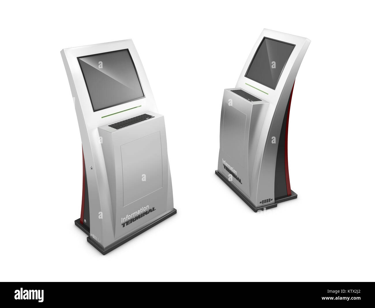 Freestanding information kiosk, terminal, stand. 3d Illustraton ...