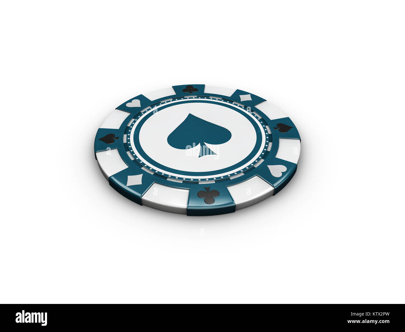 3d Illustration of single chip isolated on white background Stock Photo ...