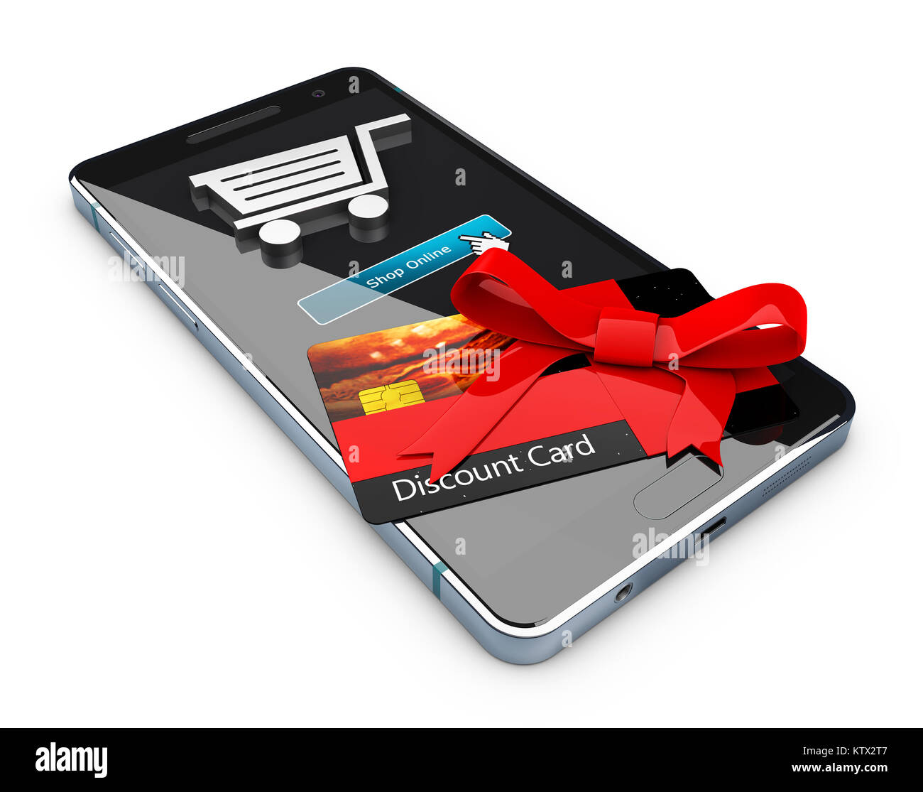 discount voucher on the phone screen. gift certificate business card ...