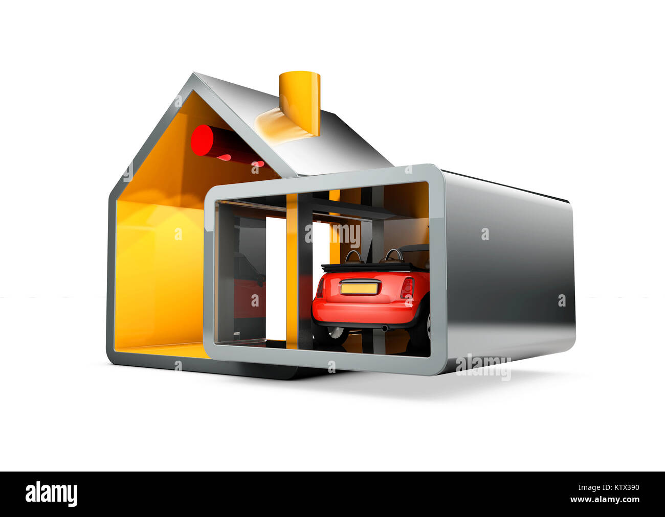 Traditional and modern house. Family home, 3d illustration Stock Photo ...