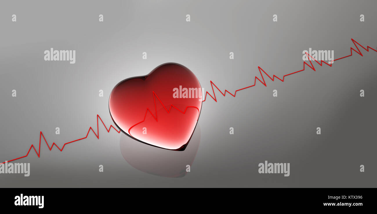 Heart beat shape. as medical background, 3d illustration Stock Photo ...