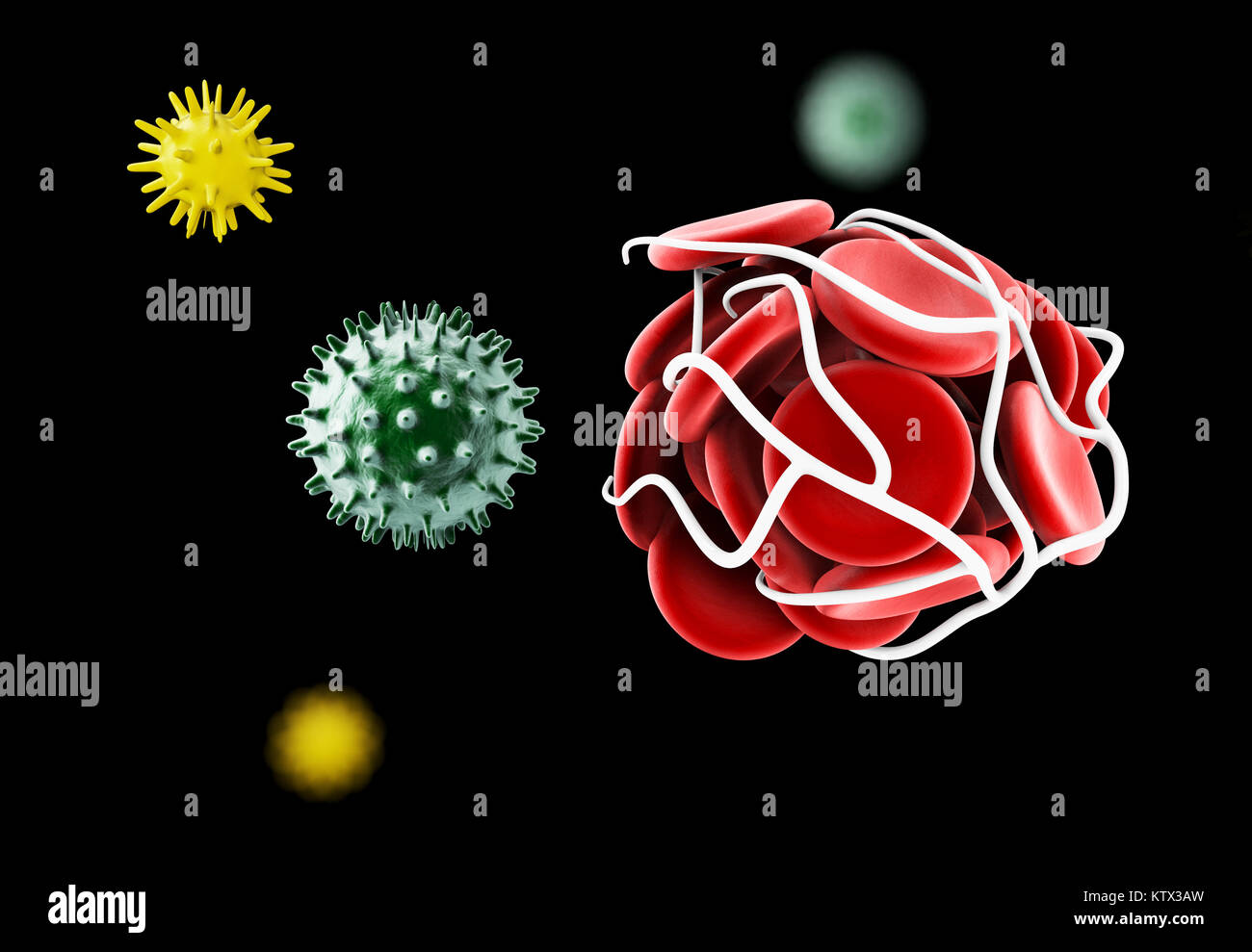 Blood clot and thrombosis medical 3d illustration concept. isolated ...