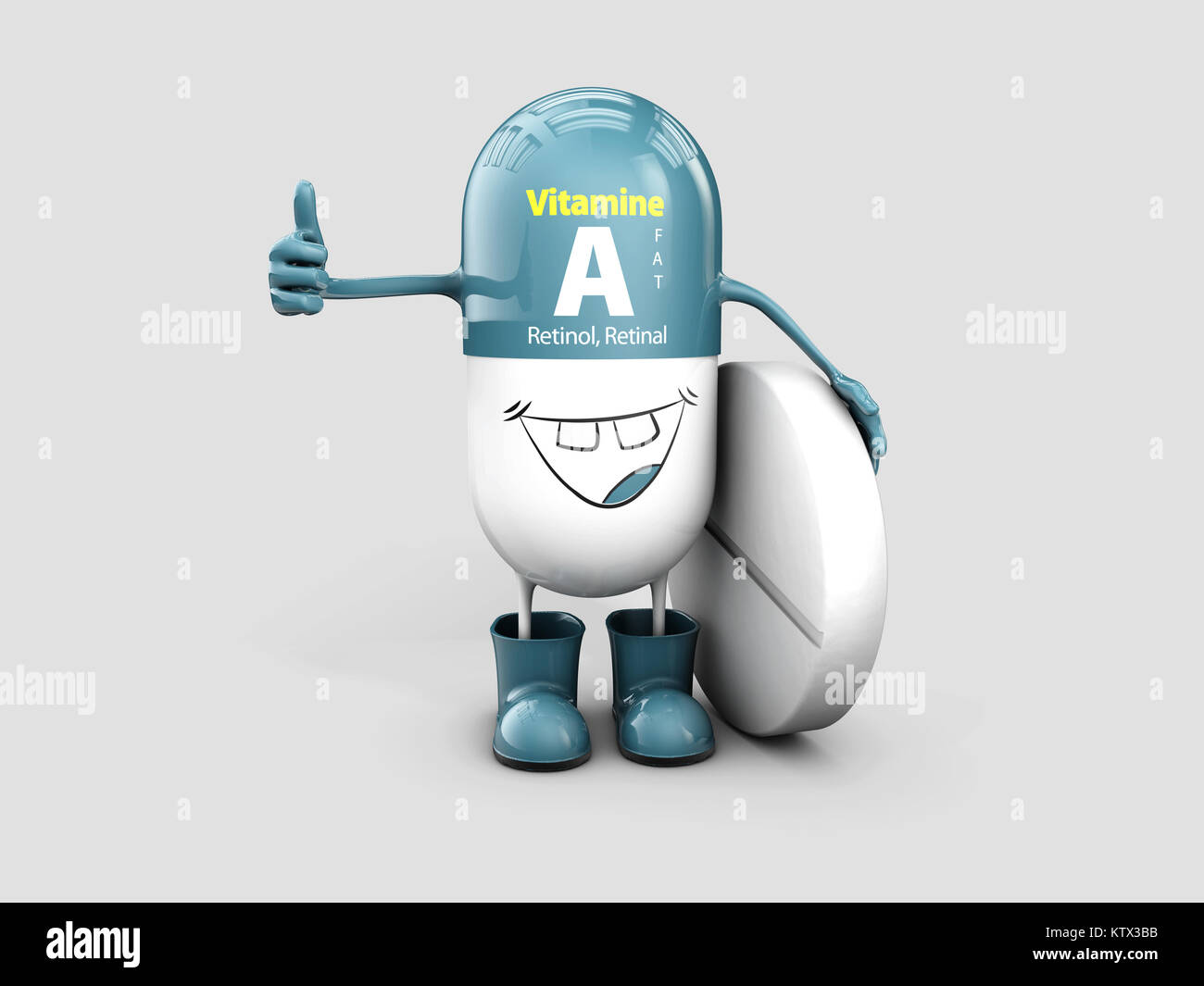 Vitamin A shining pill cartoon capsule, 3d illustration Stock Photo - Alamy