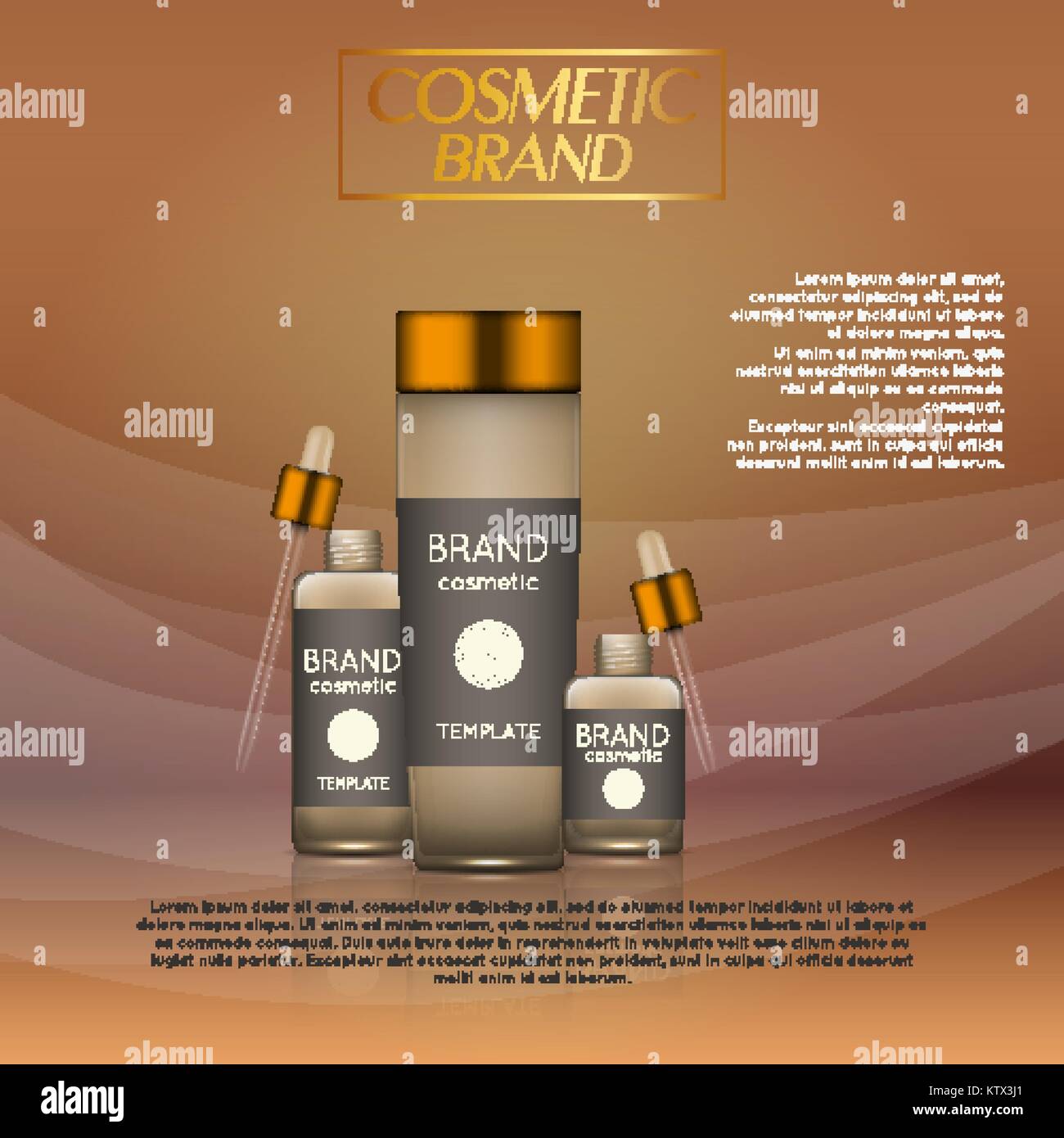 Vector 3D cosmetic illustration on a soft light waves background ...