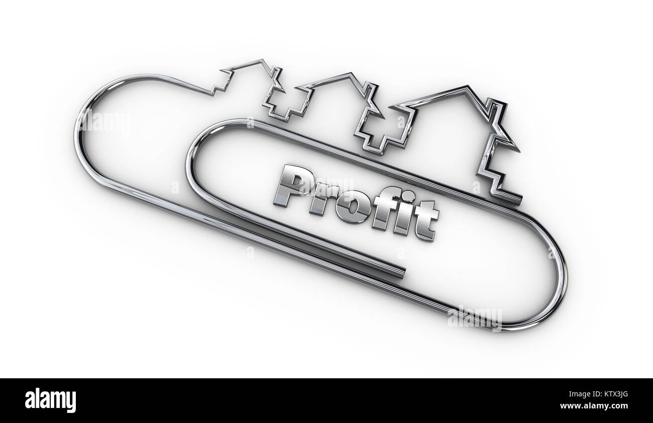 silver 3d modern design logo with profit word 3d illustration Stock ...