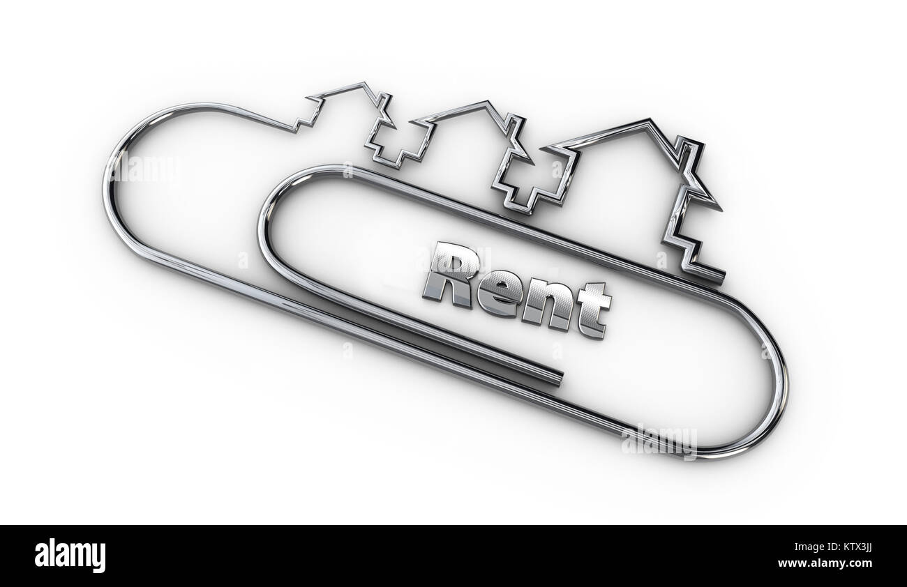 silver 3d modern design logo with rent word 3d illustration Stock Photo ...