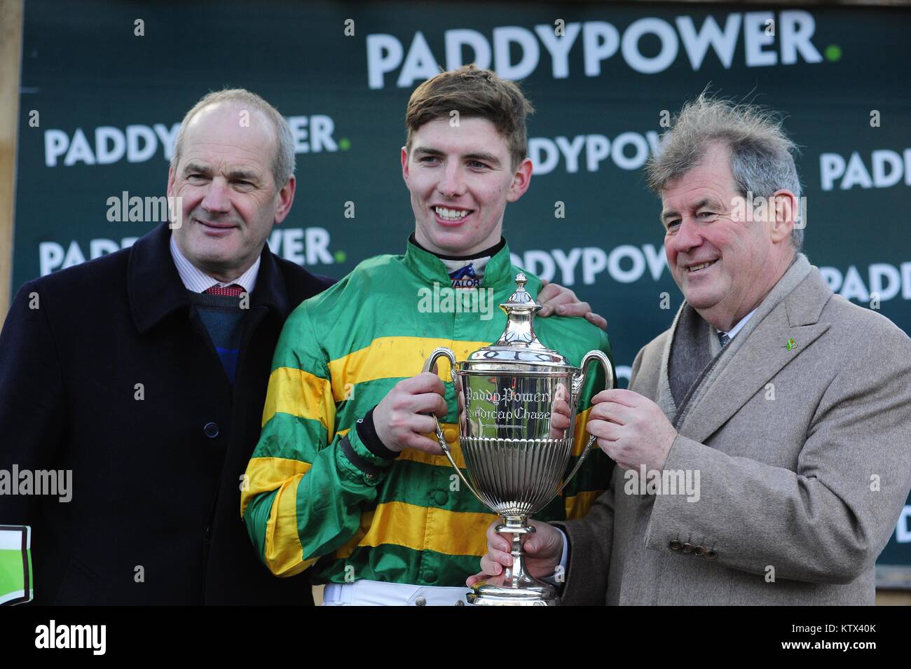 Jockey Donagh Meyler, trainer Tony Martin and owner JP McManus after ...