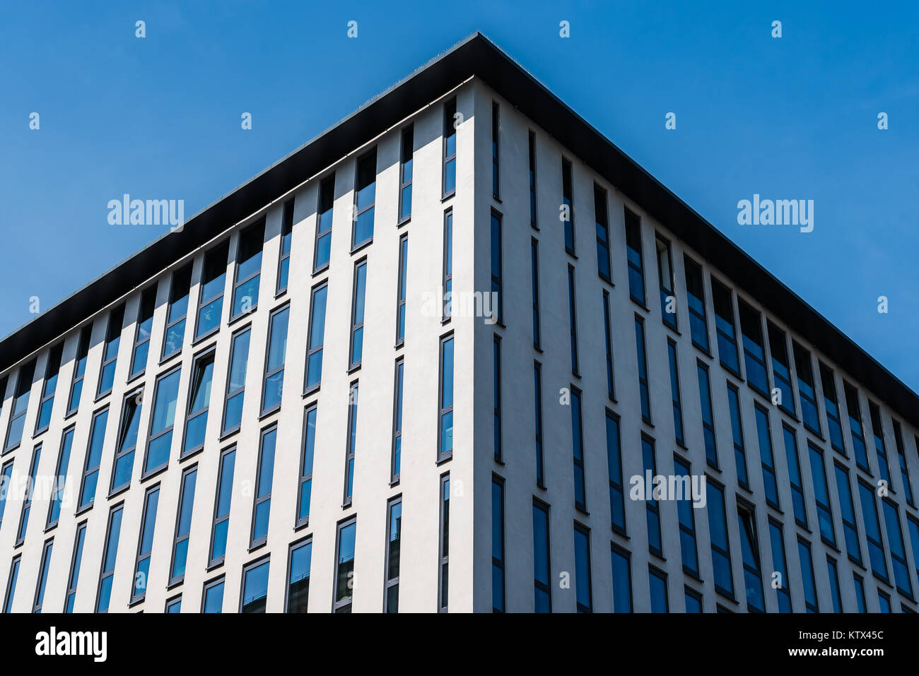 Low angle view of modern office building in Vienna city Center Stock ...