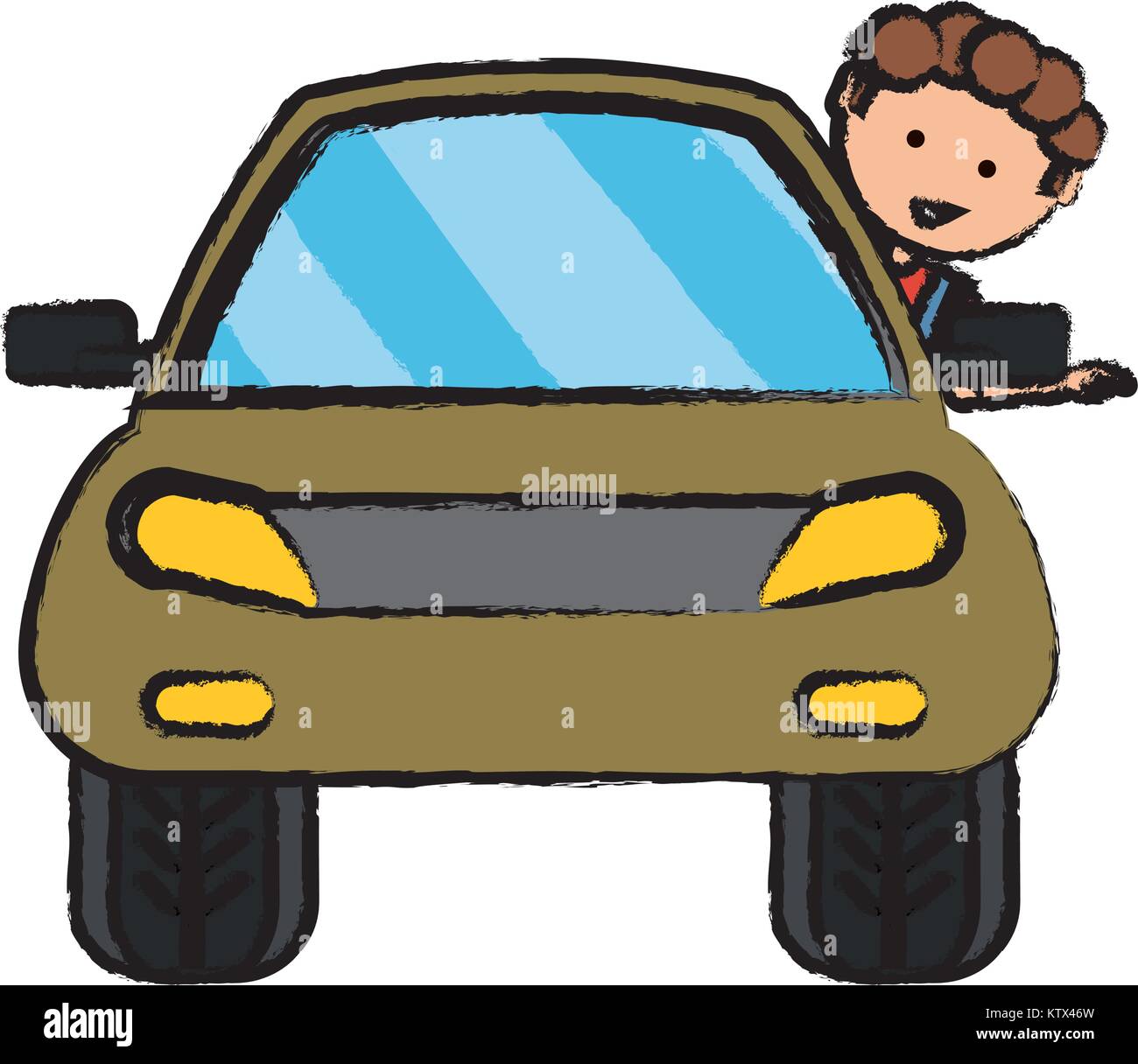 cartoon man and car icon Stock Vector Image & Art - Alamy