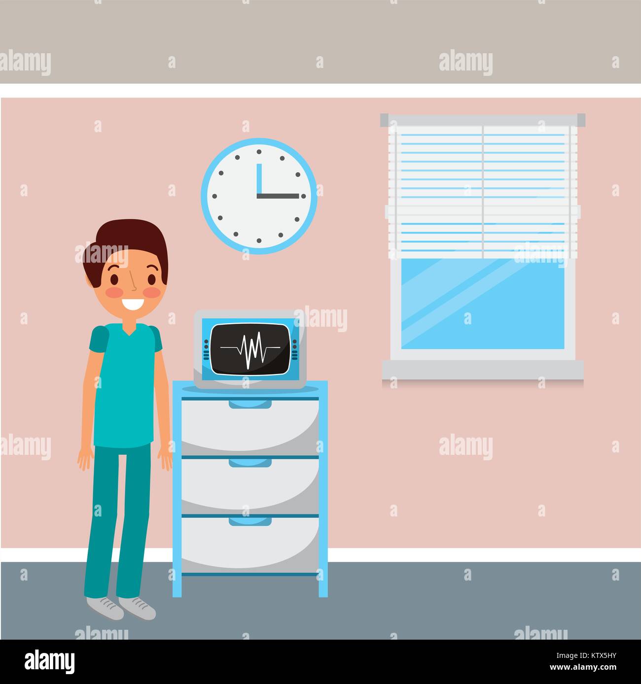 Ecg doctor patient Stock Vector Images - Alamy