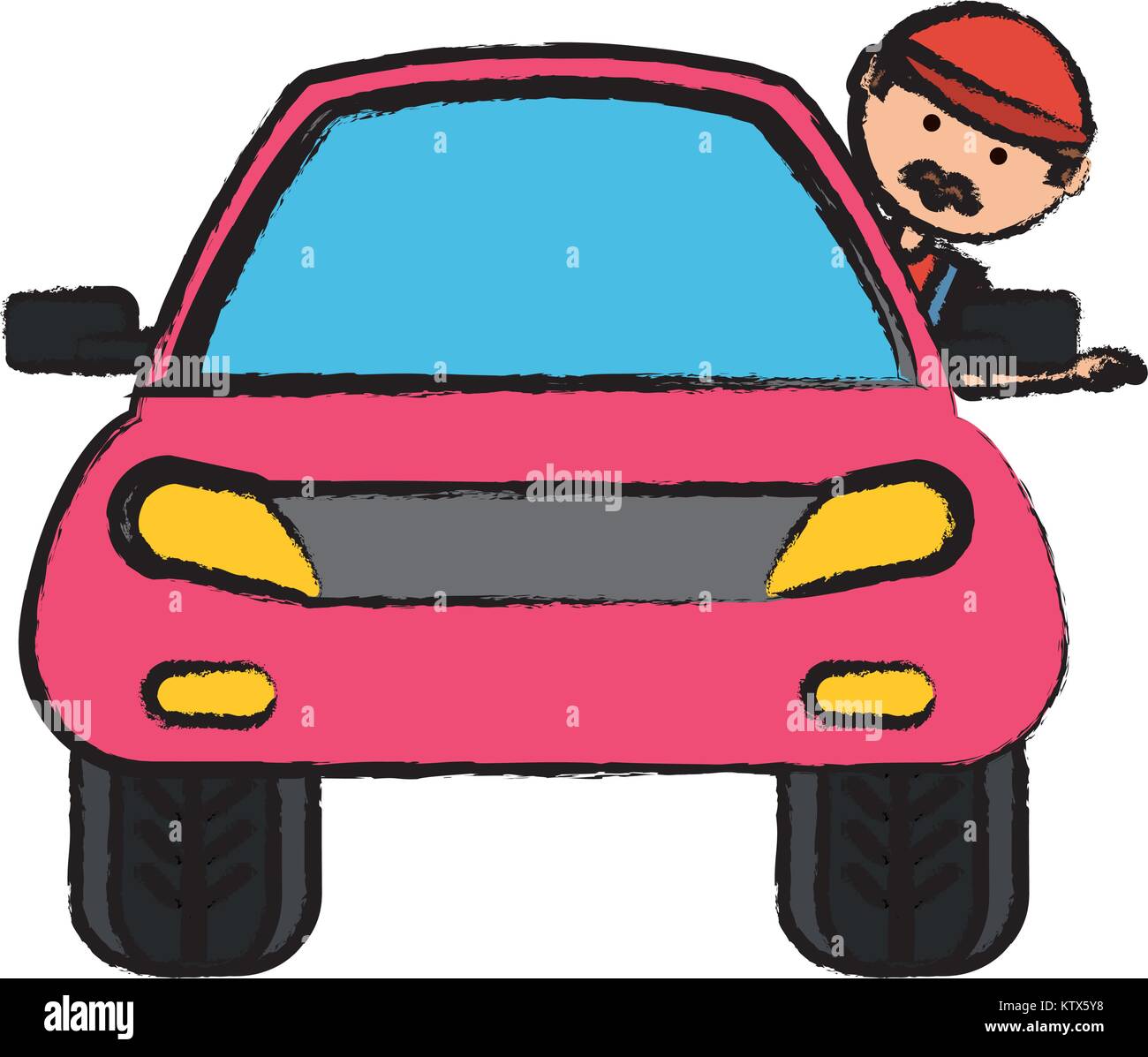 cartoon mechanic and car icon Stock Vector Image & Art - Alamy