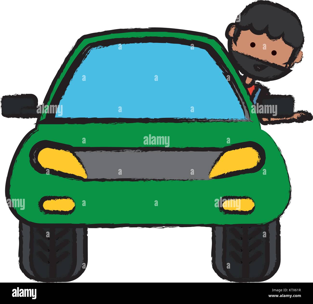 cartoon man and car icon Stock Vector Image & Art - Alamy