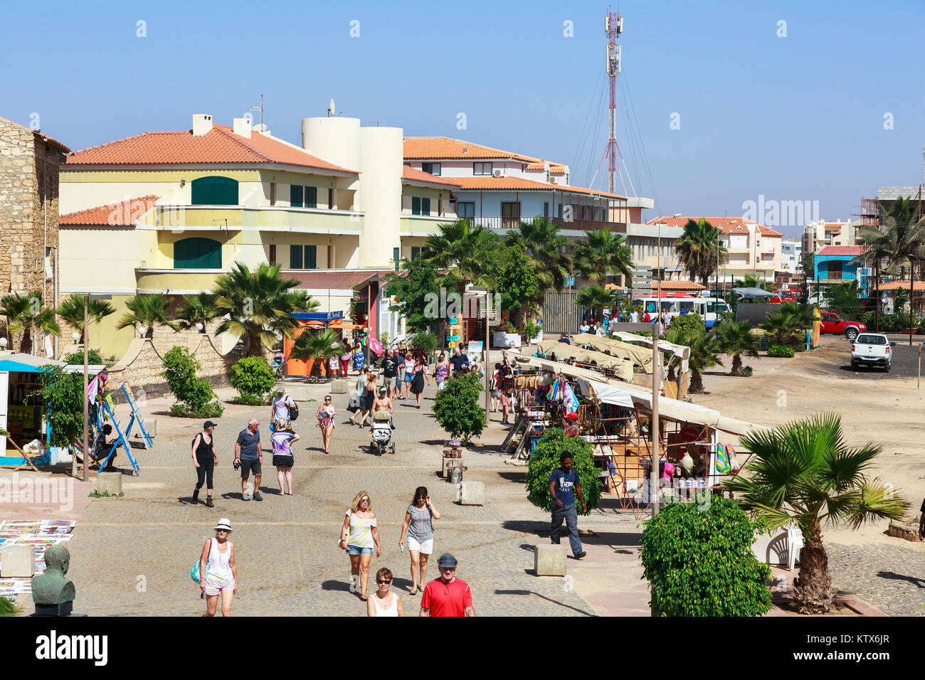 View along Rua Georges Vynckier, the main tourist centre of Santa Maria ...