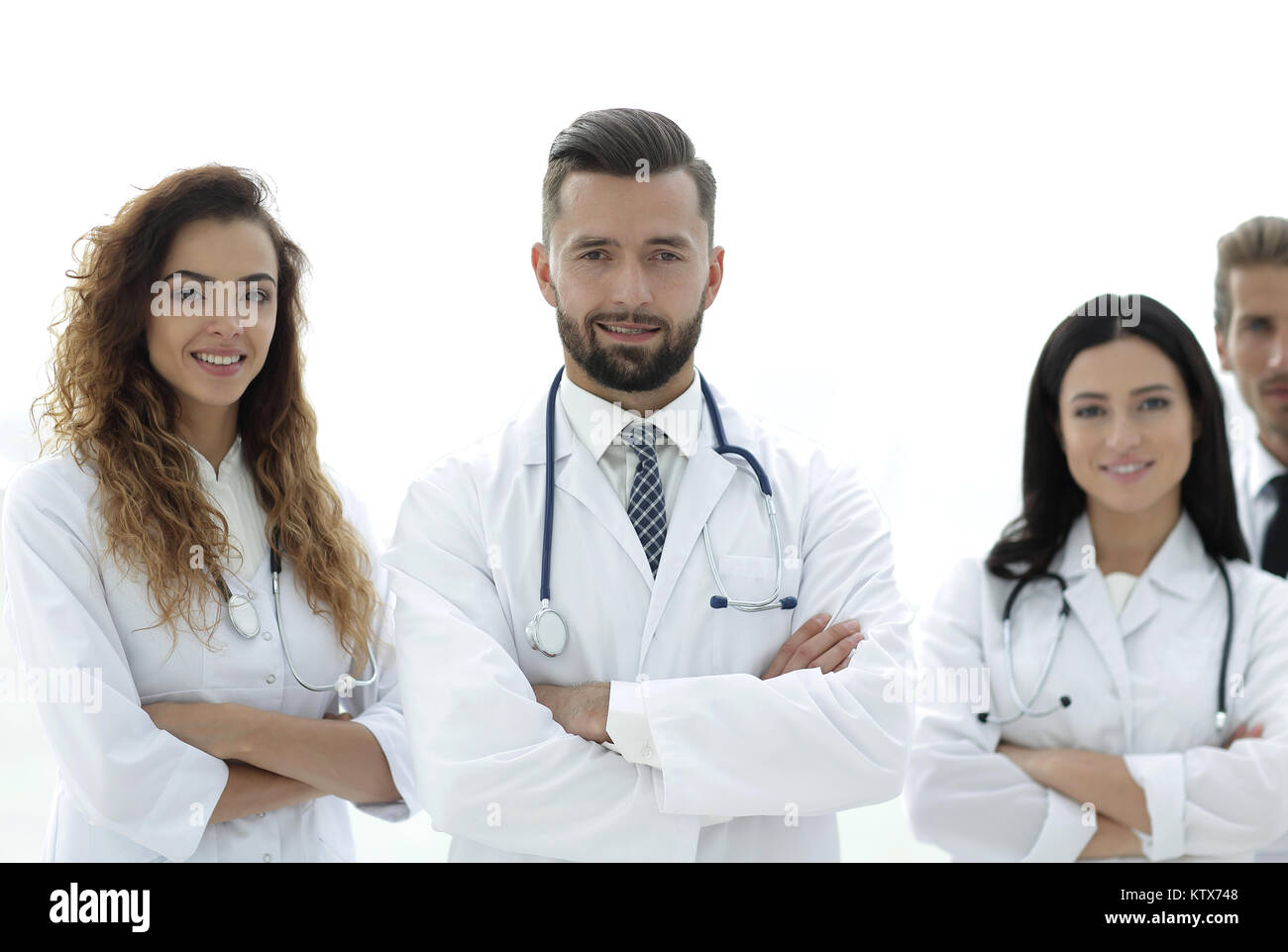 Medical doctors group. Isolated on white background Stock Photo - Alamy