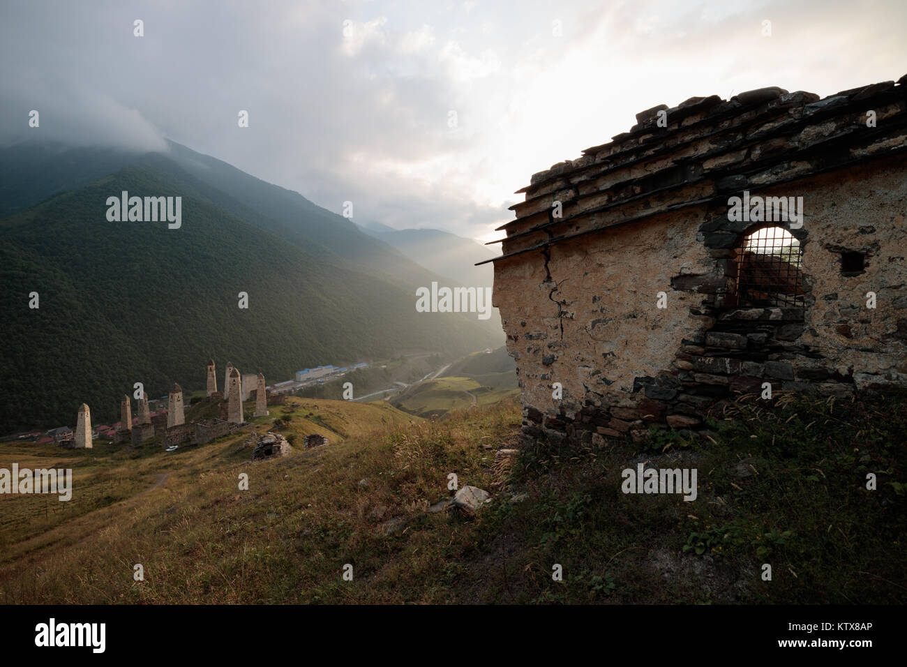 Ancient tomb of medieval architecture in Ingushetia/Chechnya mountains ...