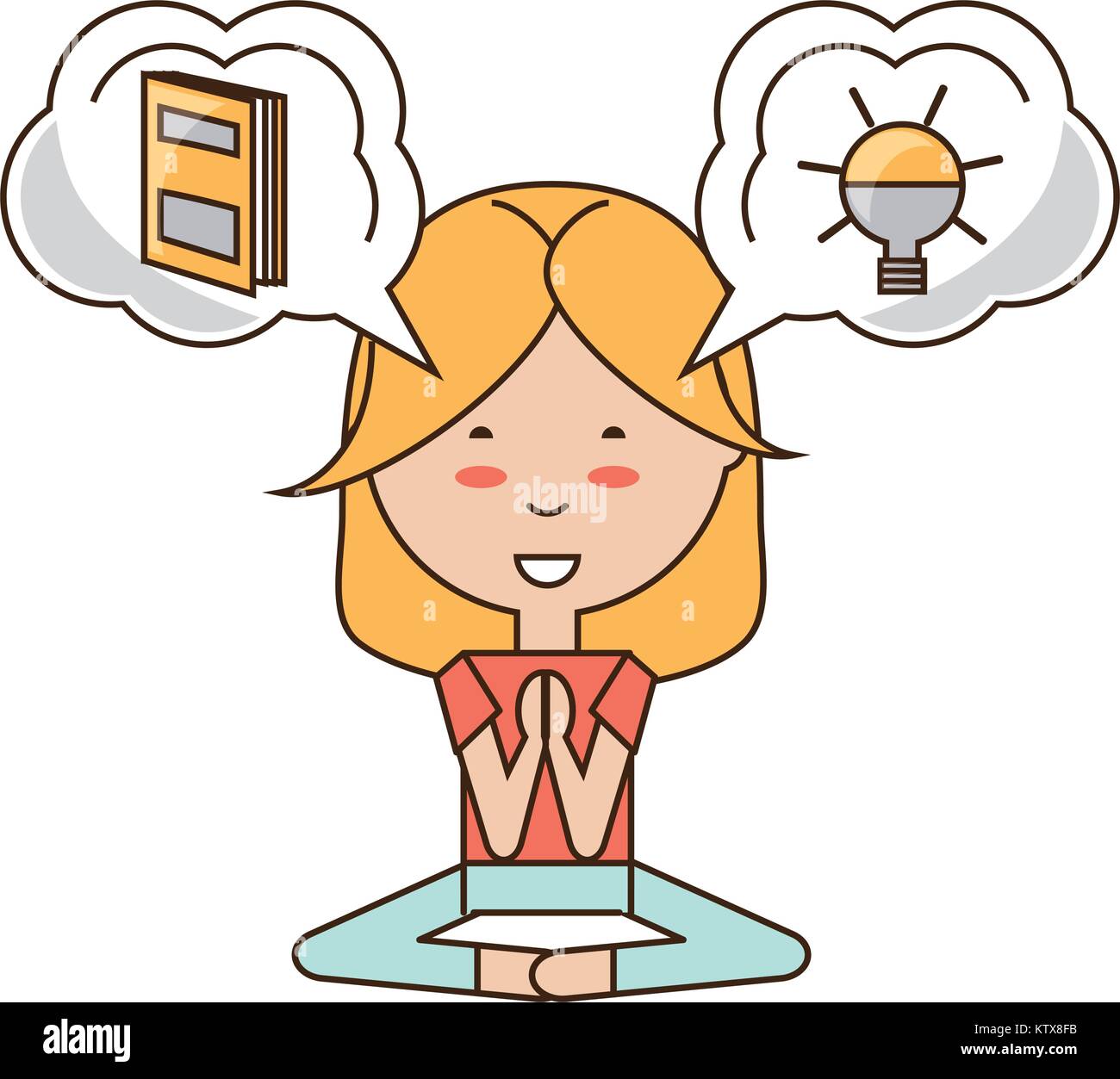 cartoon woman practicing yoga Stock Vector Image & Art - Alamy