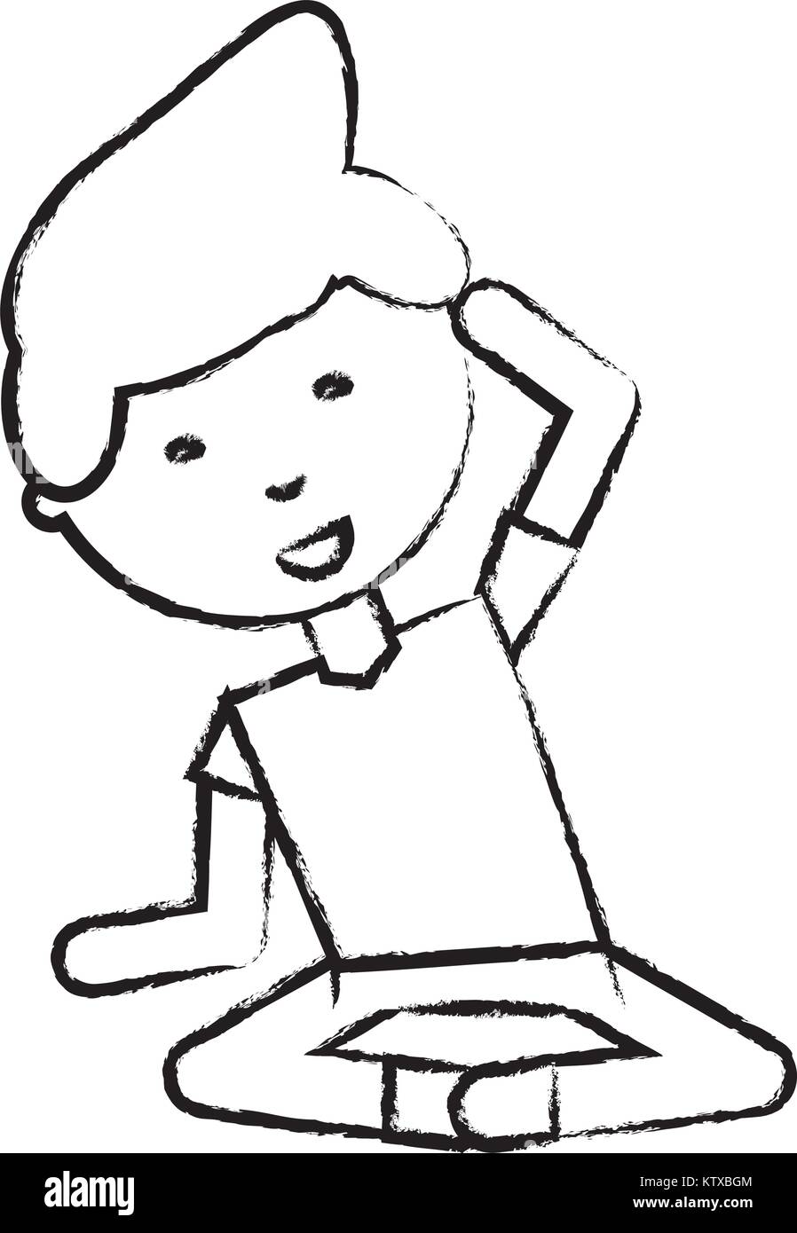 Yoga practicing harmony balance Black and White Stock Photos & Images ...