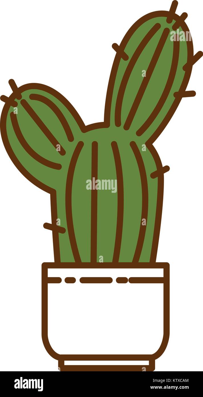 pot with desert plant vector illustration design Stock Vector Image ...