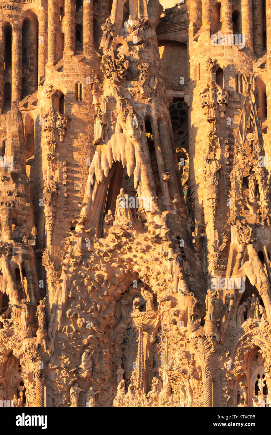Facade of the Nativity, Sagrada Familia, by architect Antonio Gaudi ...