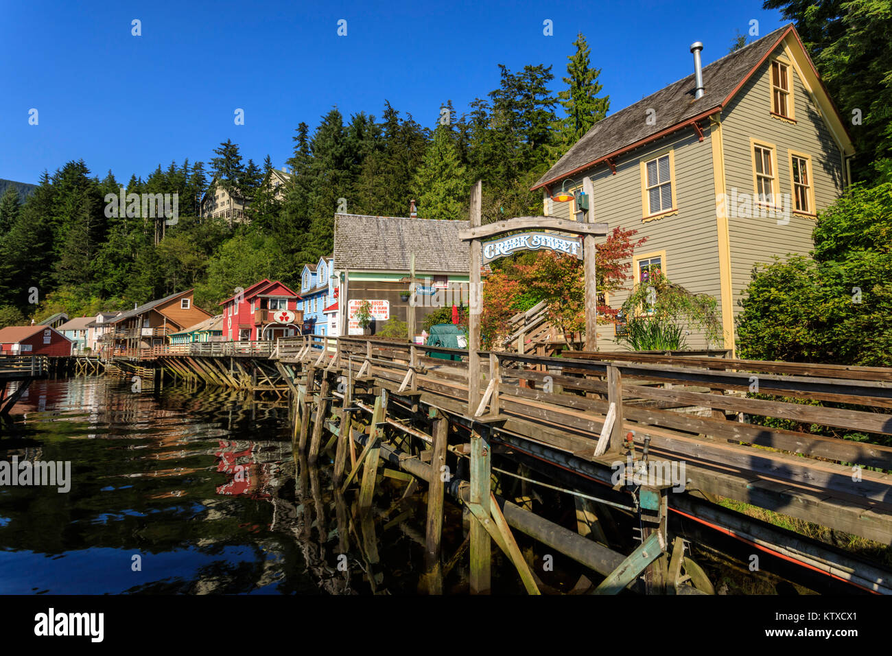 Creek Street, Ketchikan Creek boardwalk, historic red-light district ...