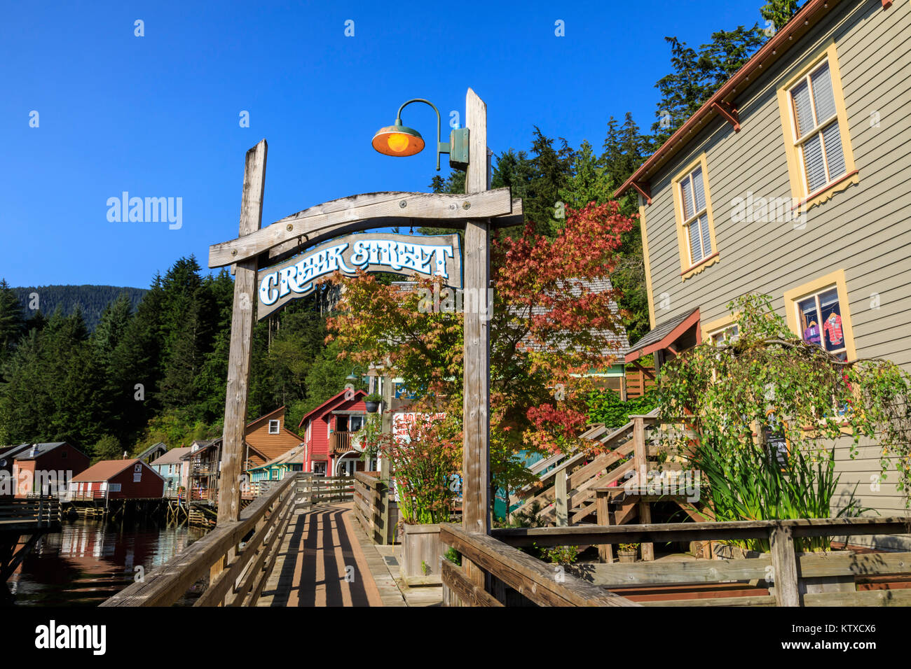 Creek Street, Ketchikan Creek boardwalk, historic red-light district ...