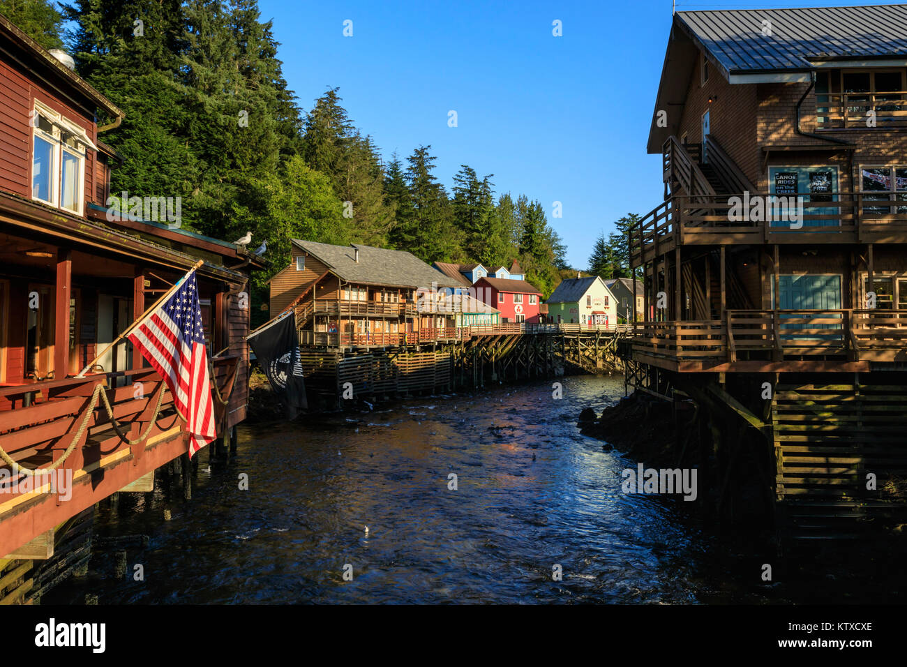 Creek Street, Ketchikan Creek boardwalk, historic red-light district ...