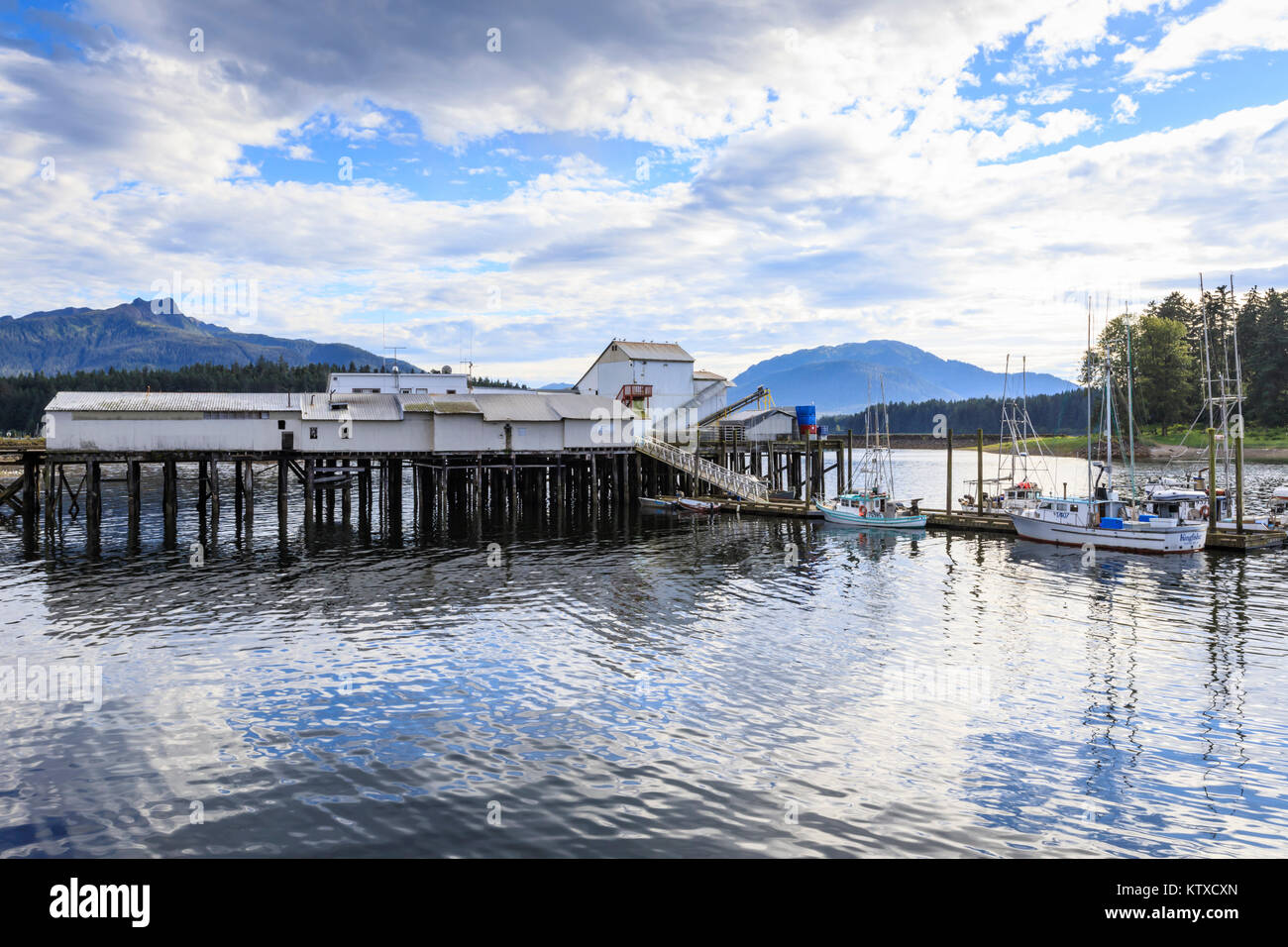 Hoonah, dock and boats, Tlingit Community, Icy Strait Point, summer ...