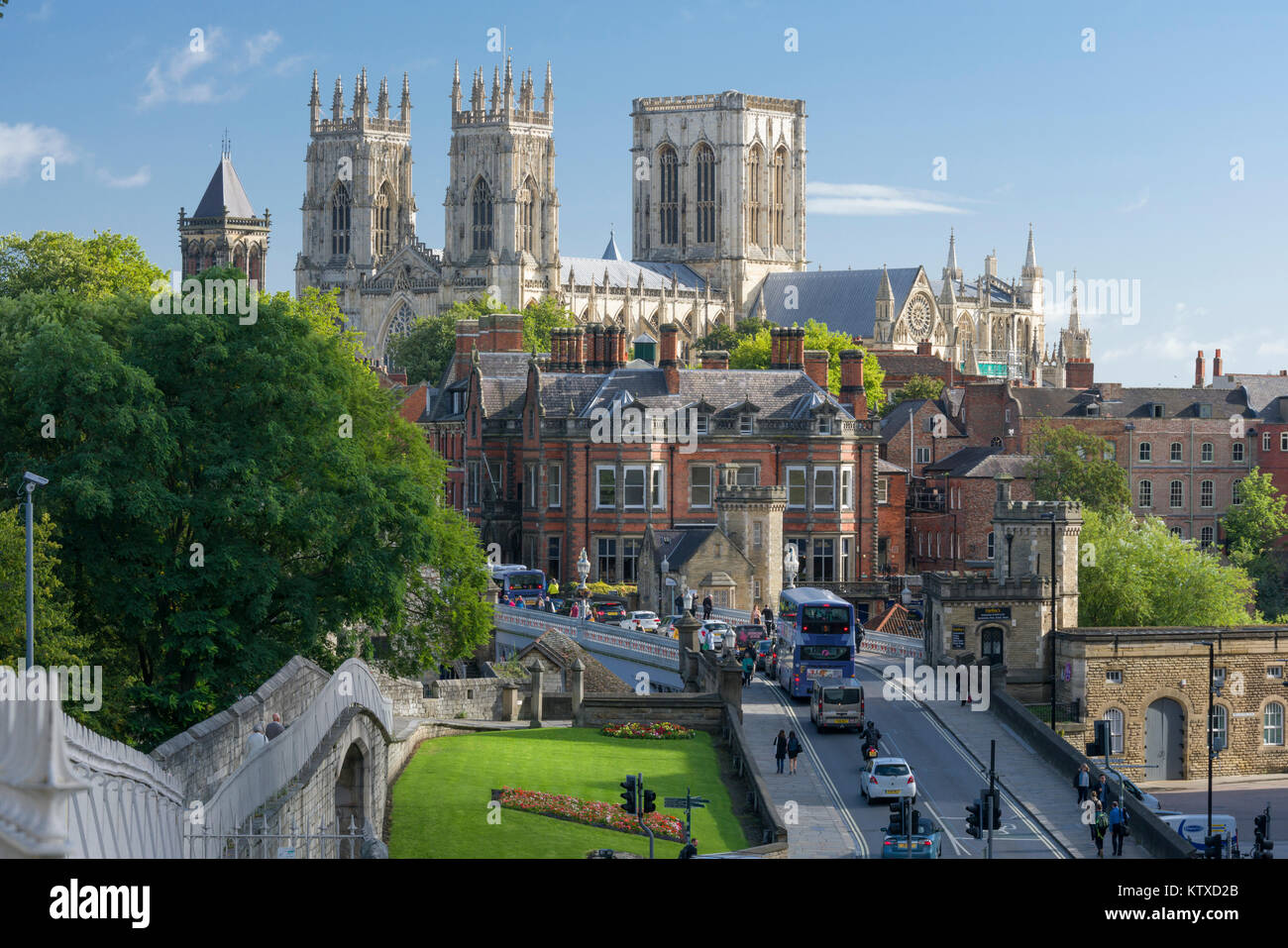 York Minster, Lendal Bridge and York's Bar Walls, York, Yorkshire ...